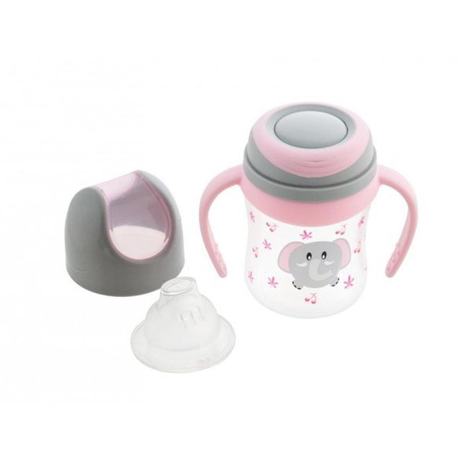 Lulabi - Kubek Niekapek z Ustnikiem, Słonik, 4m+, 120ml